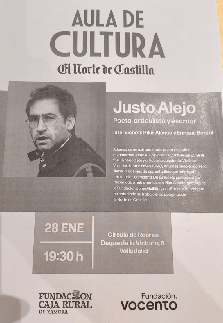 Valladolid rinde homenaje al escritor sayagués Justo Alejo en el Aula ...